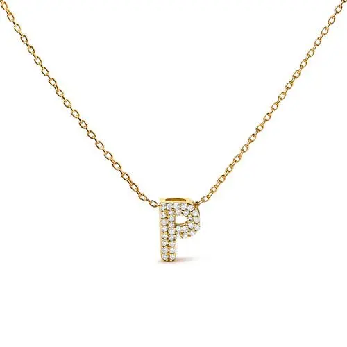 HAUS OF BRILLIANCE 10k Gold Diamond Accent Initial Pendant Necklace - Yellow | P
